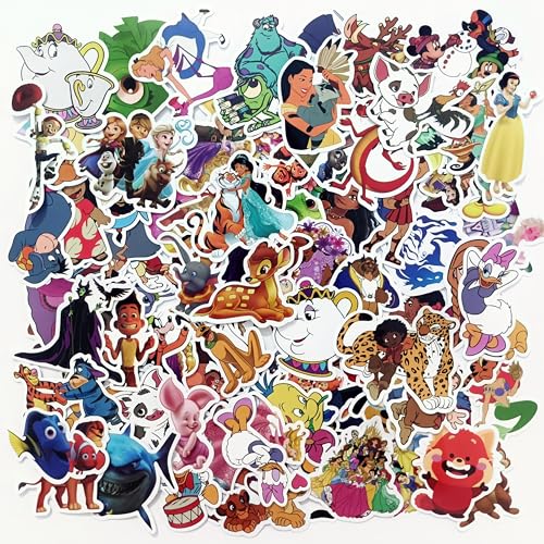 100PCS Cute Classic Cartoon Characters Stickers Packs for Water Bottles ...