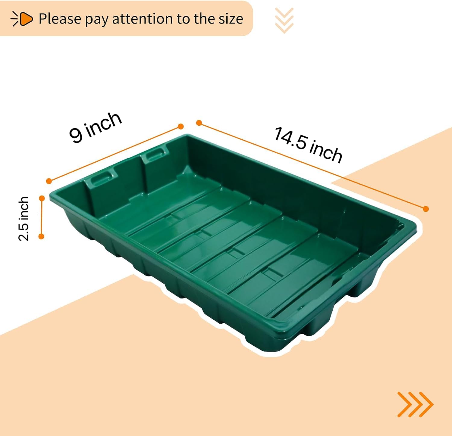 Snapklik.com : 10 Pack Plant Growing Trays Without Drain Holes, 14.5 9 ...