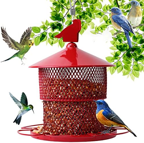 Bird Feeders for Outside Squirrel Proof. Cardinal Bird Feeder. Metal ...
