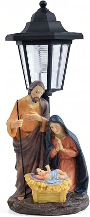 Amazon.com: Holy Family Nativity Set Outdoor - Solar Powered Catholic ...