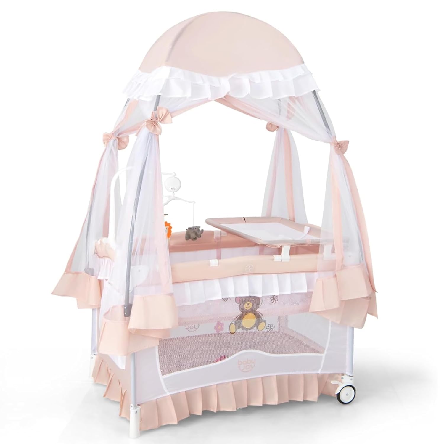 Amazon.com : BABY JOY 4 in 1 Pack and Play with Canopy, Portable Baby ...