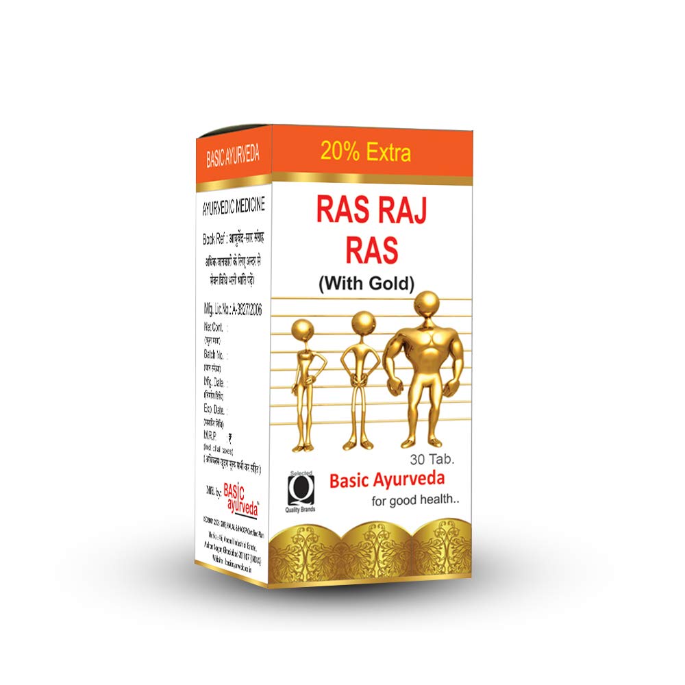 Buy BASIC AYURVEDA Rasraj Ras with Gold & Pearl 30 s | Supplements for ...
