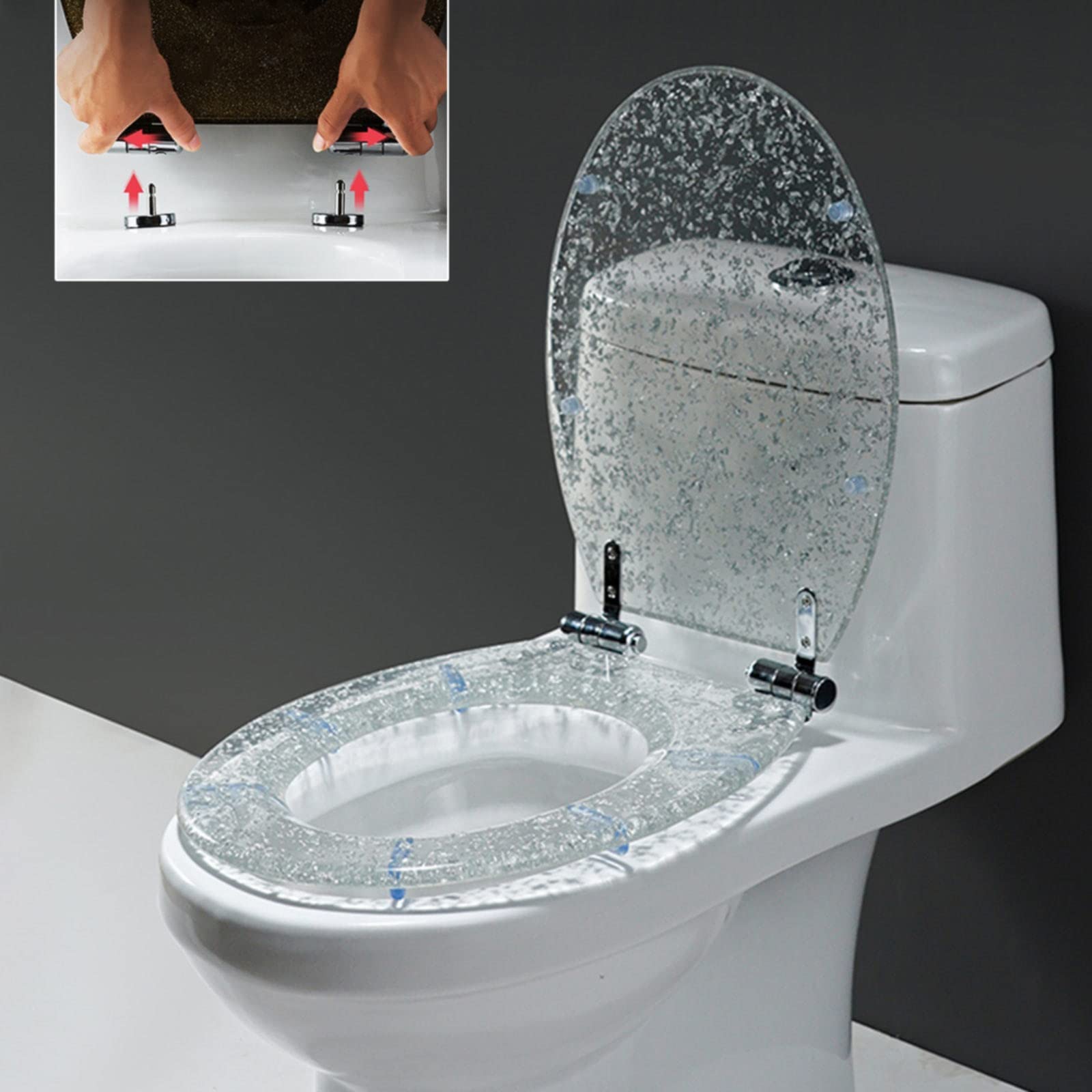 Acrylic Toilet Seats Elongated CENTOCO Eljer Emblem Elongated Square