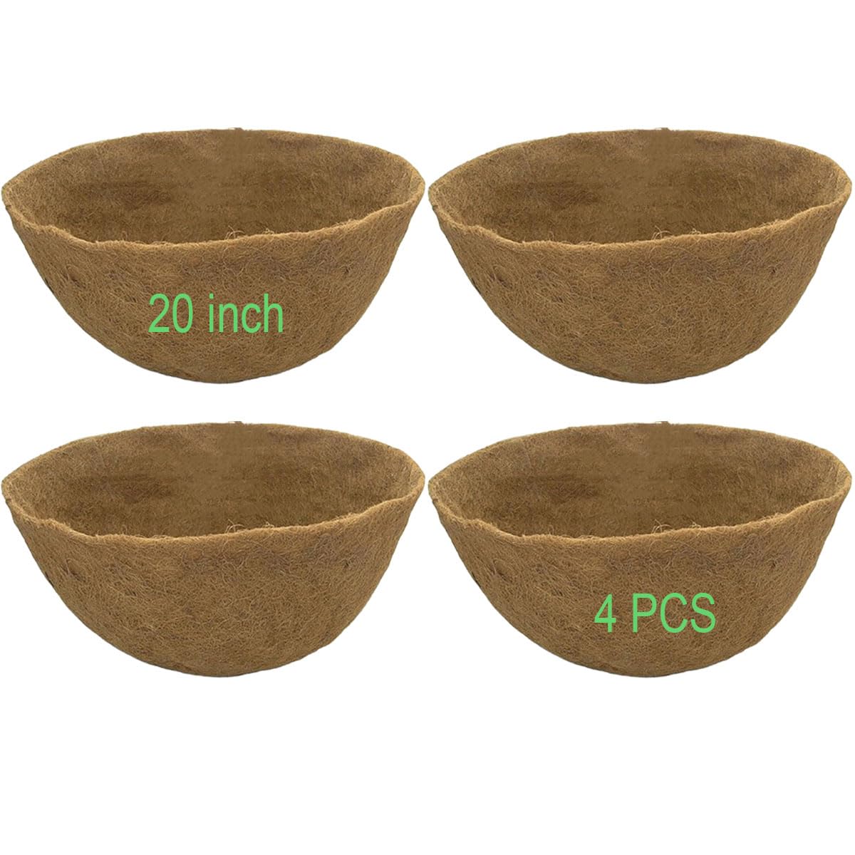 Snapklik.com : Coco Liners For Planters 20 Inch 4PCS Replacement Coco ...