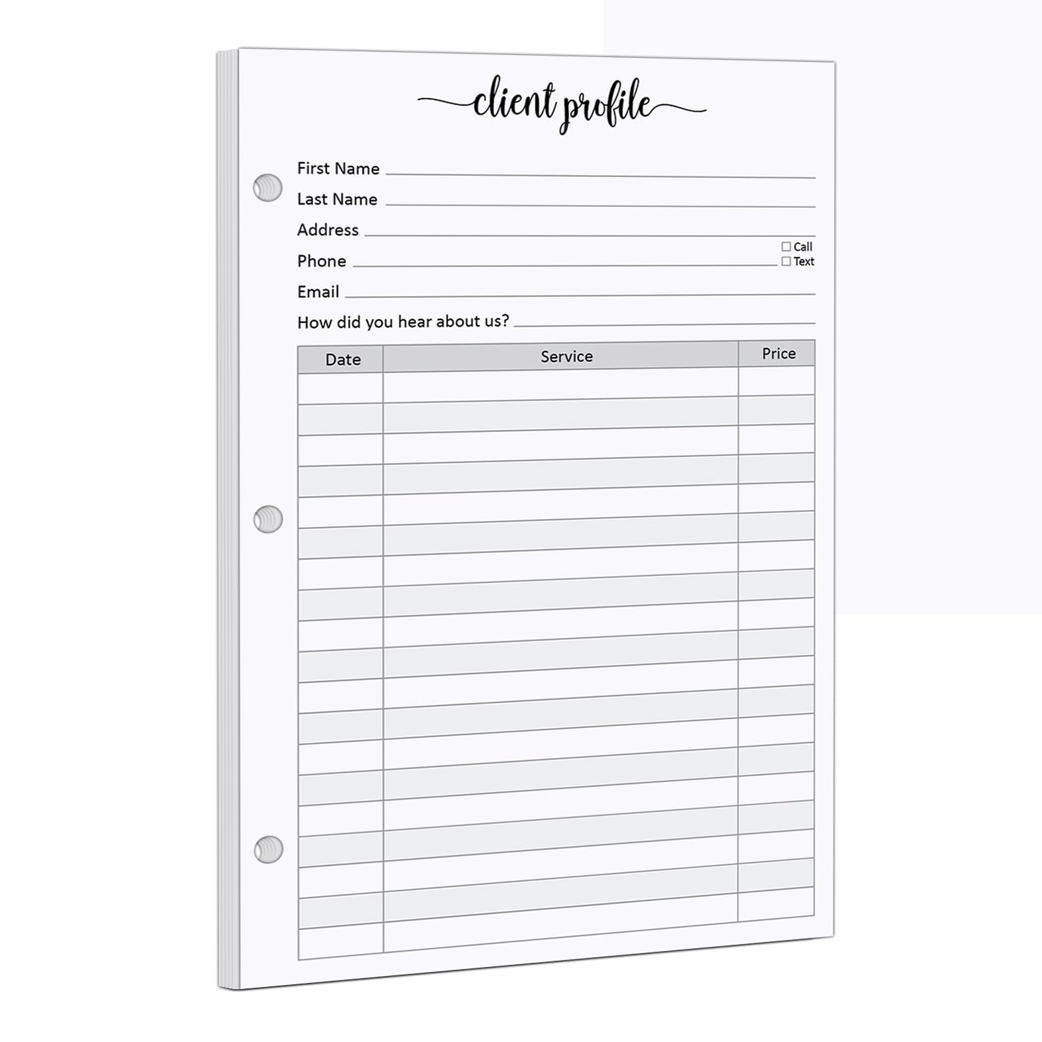 Amazon.com : 321Done Client Profile Cards, Made in USA - 5.5x 8.5 ...