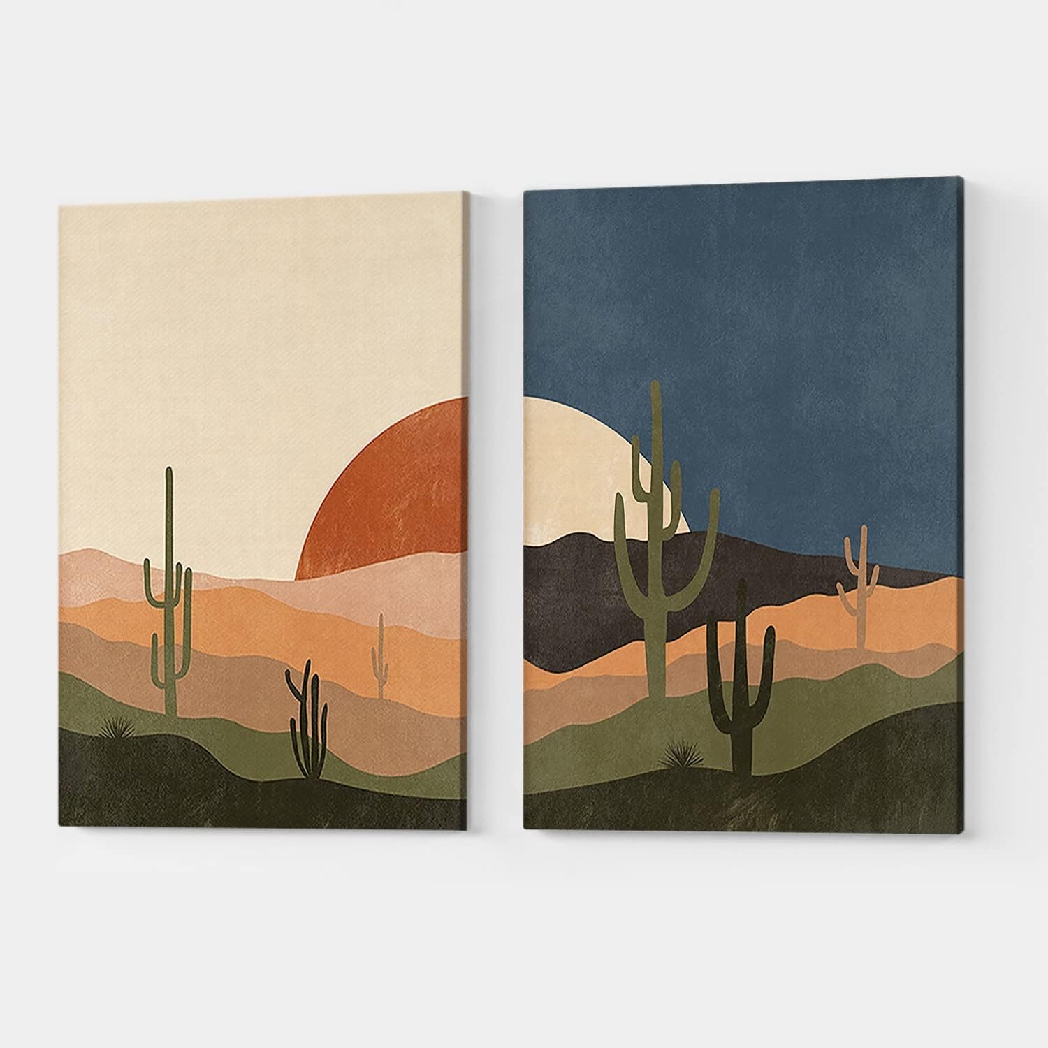 Amazon.com: GUBIYU Sun and Moon, Boho Art, Decorative Wall Art, Desert ...