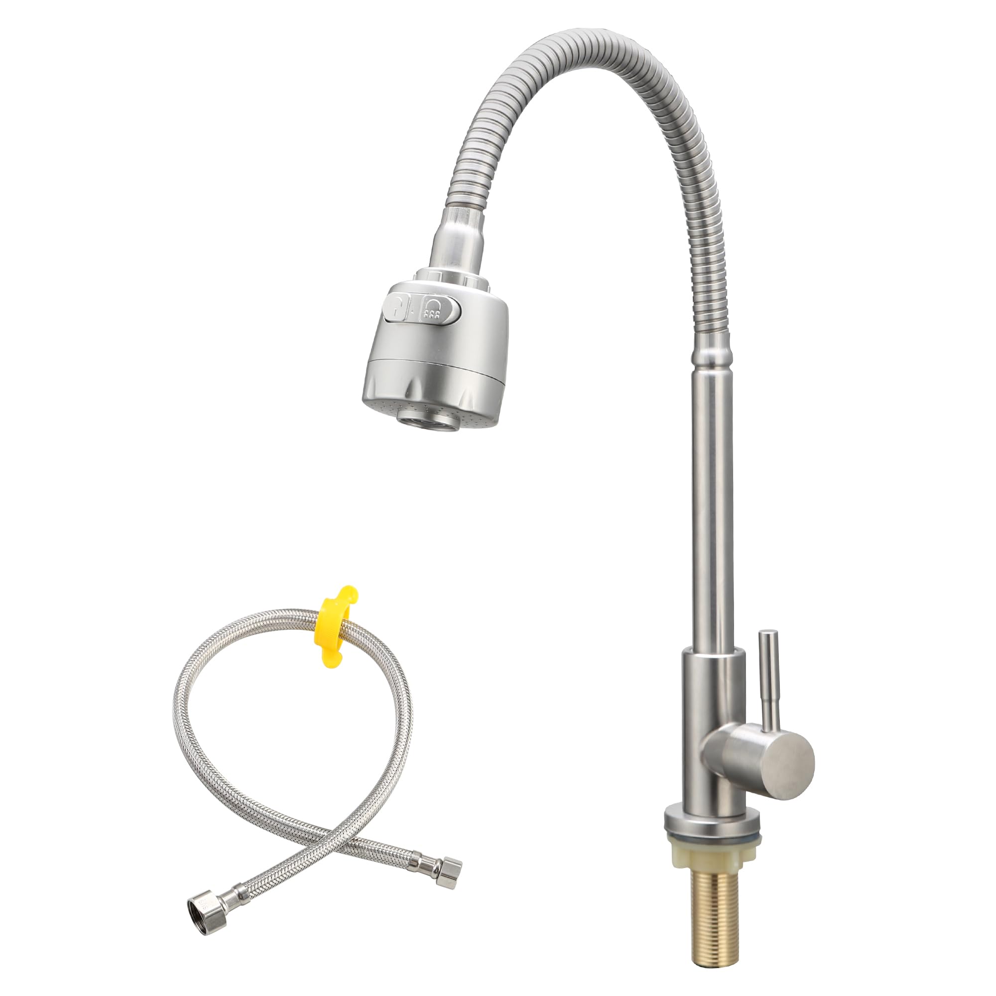 Cold Water Only Faucet Bendable Flexible Neck Kitchen Sink Faucet with ...