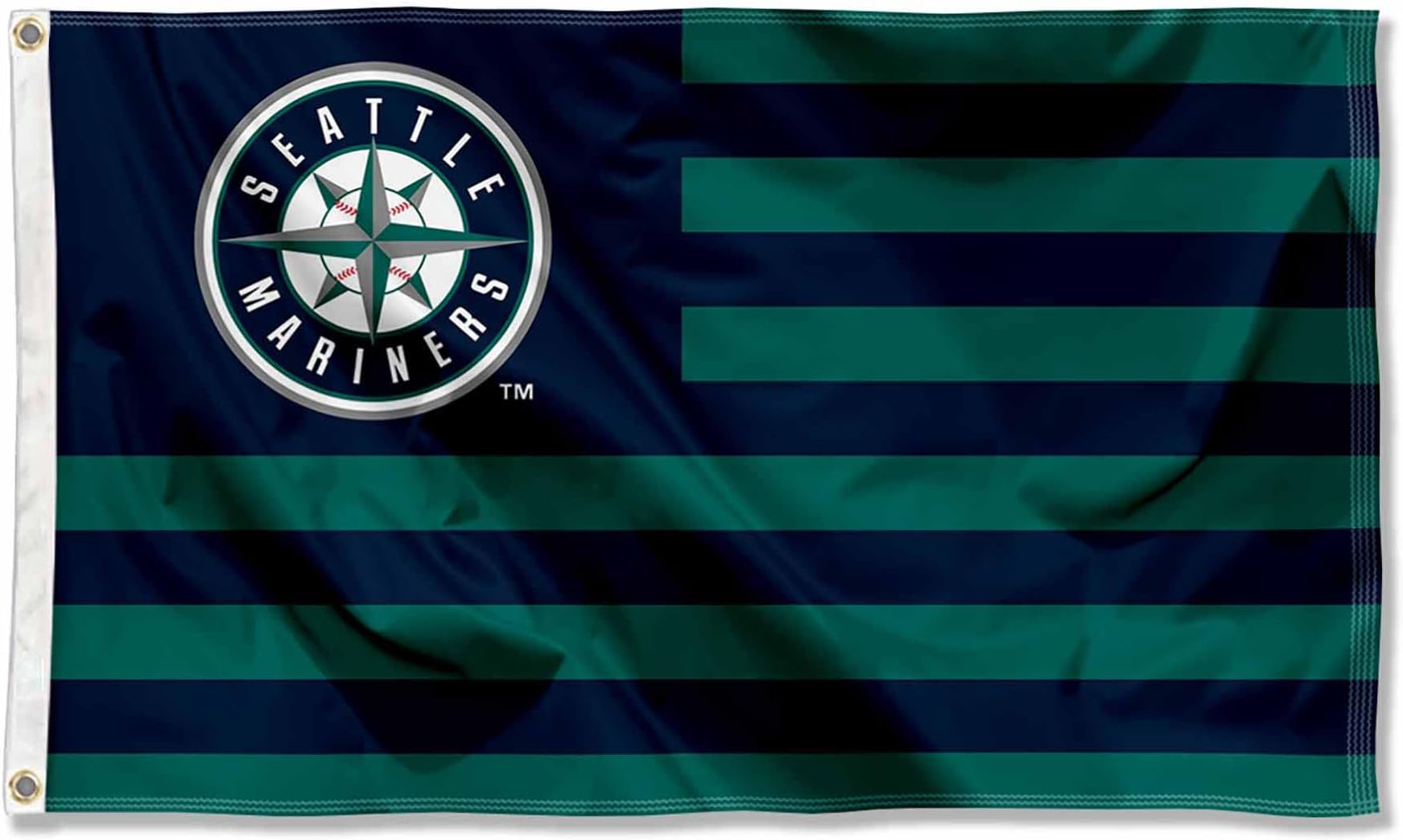 Amazon.com : Seattle Baseball Stars and Stripes Nation 3x5 Flag ...
