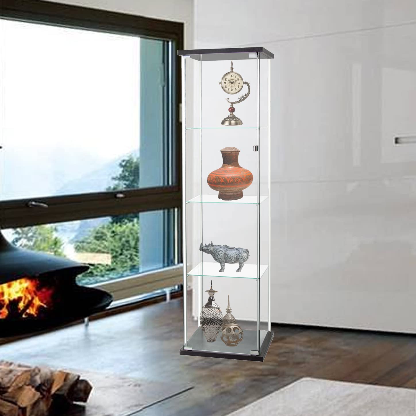 Glass Tower Cabinet Custom，Commercial Retail Store Tower 3 Tiers