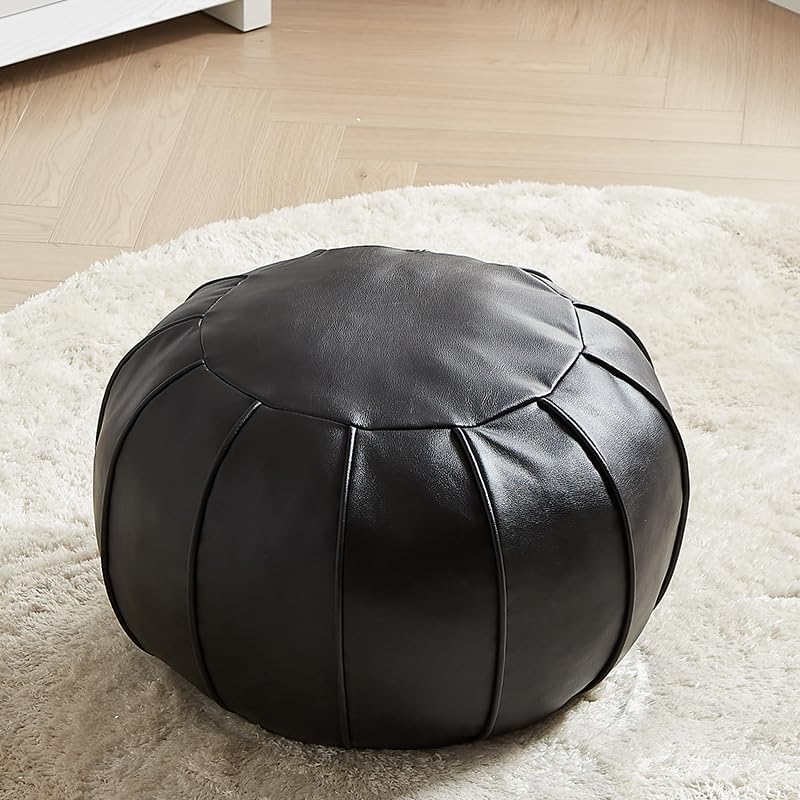 Louis Donné Premium Artisanal Leather Pouffe, Handmade Unstuffed ...