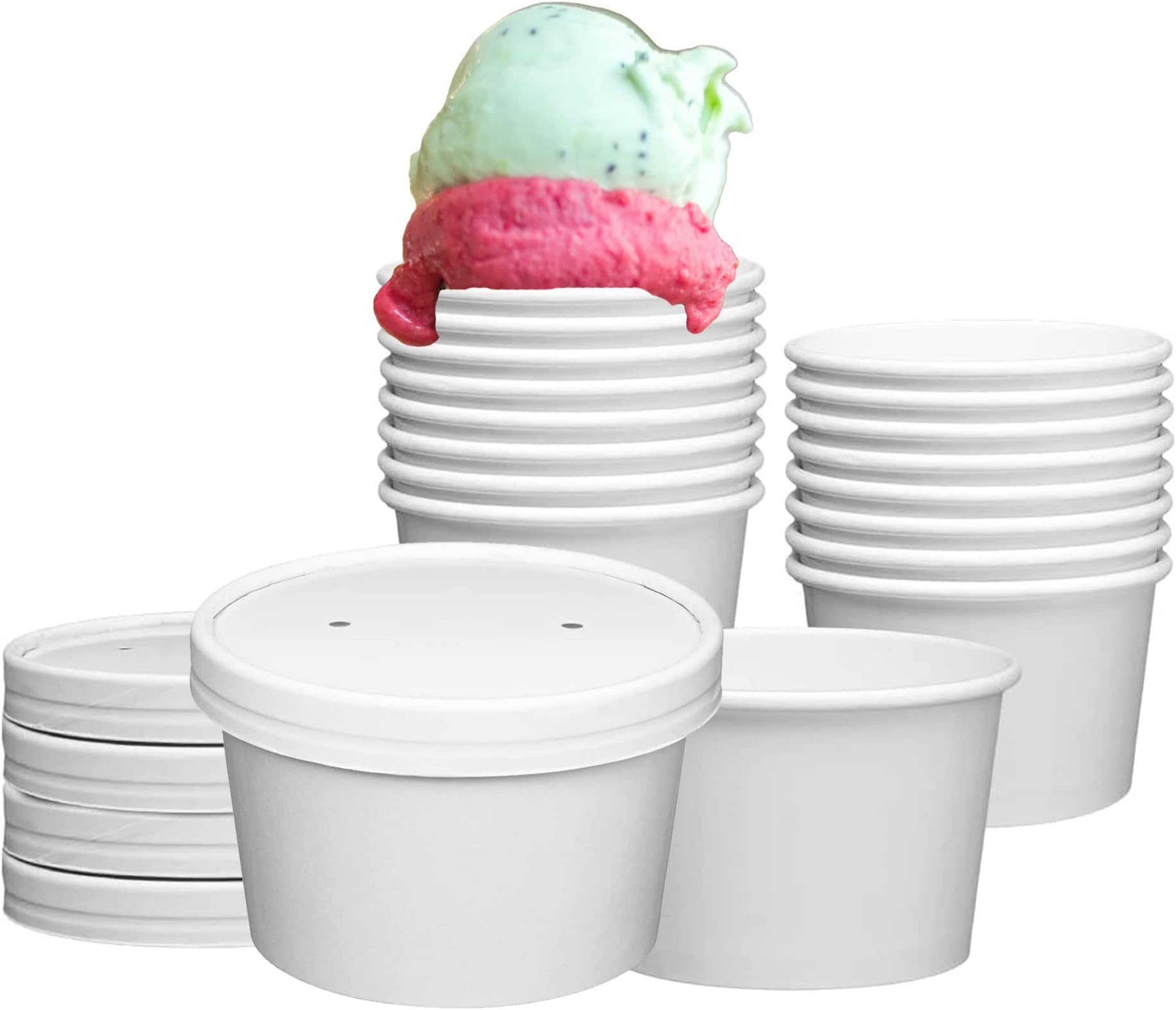 Amazon.com: DHG PROFESSIONAL 250 Sets White Paper Food Containers With ...