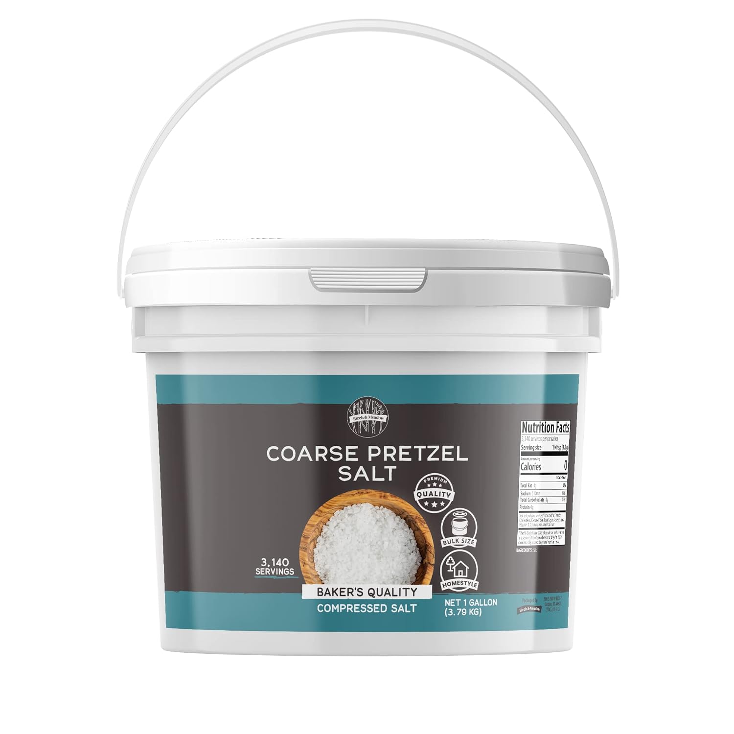 Amazon.com : Birch & Meadow 1 Gallon, Coarse Pretzel Salt, Coarse Food ...