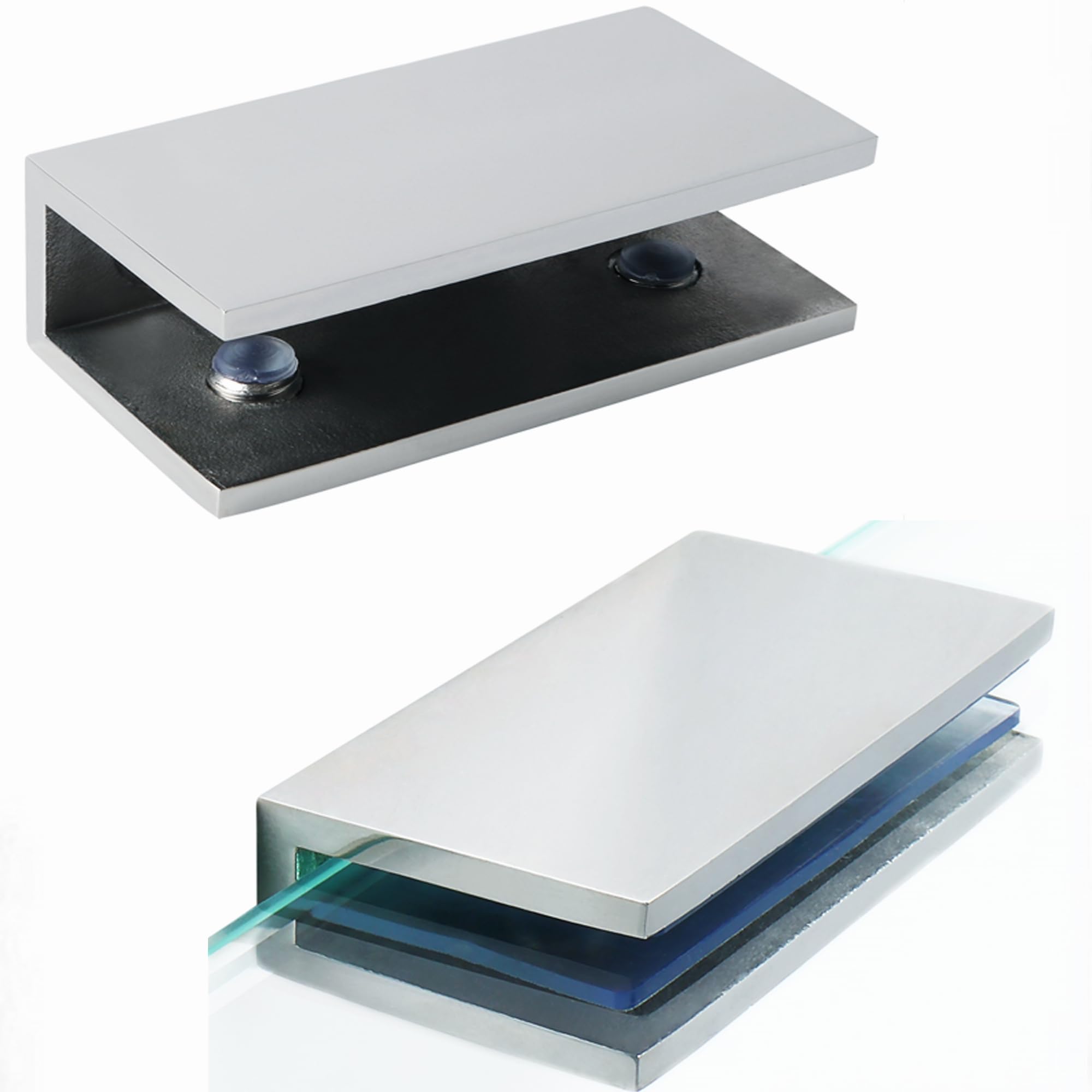 Amazon.com: Alise Glass Shelf Brackets 2Pcs, Adjustable Shower Glass ...