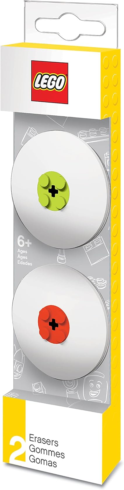 Amazon.com: LEGO Eraser Set - Red & Lime, 2 Count, 51519 - for School ...