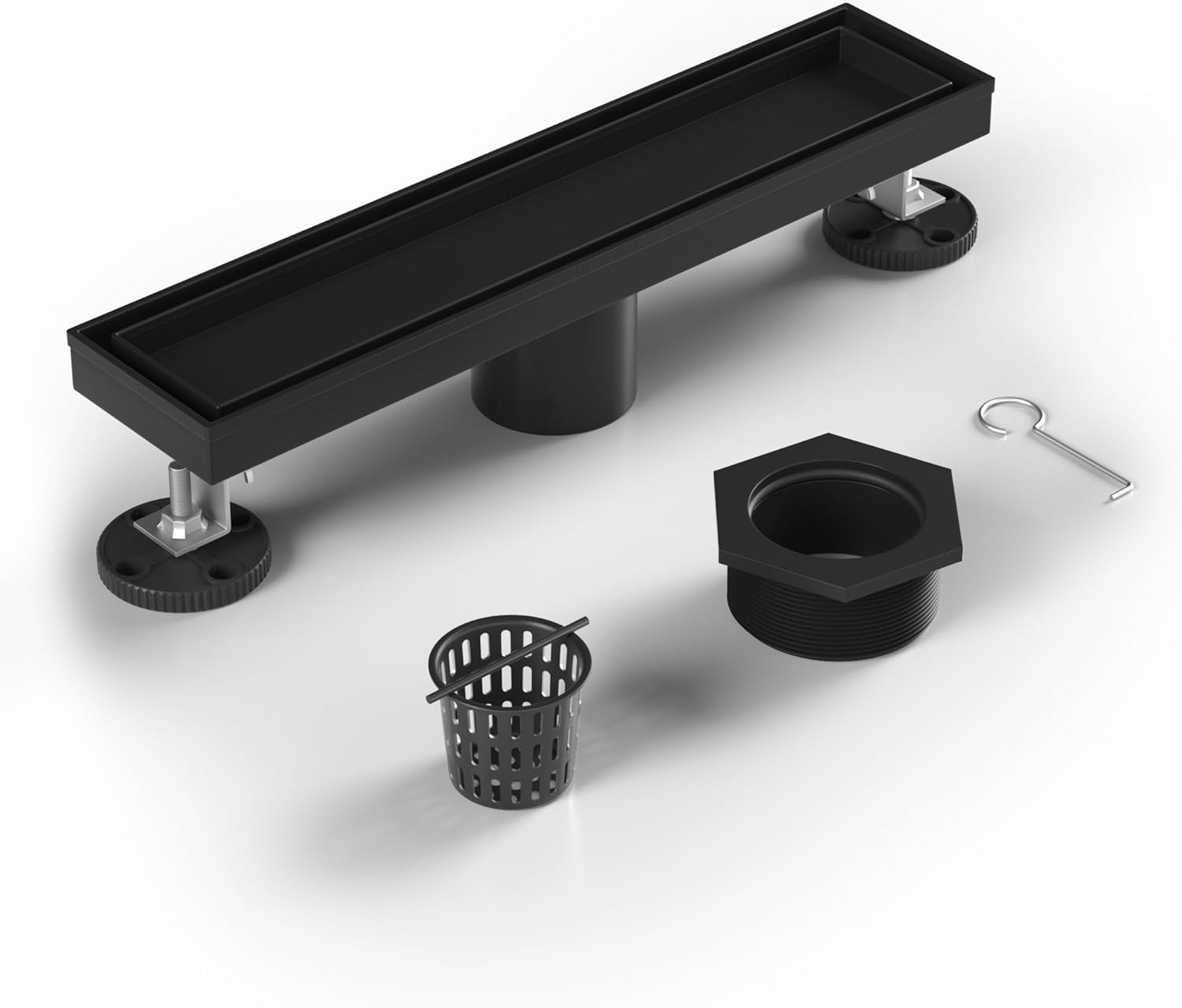 Bochni Linear Shower Drain 12" Matte Black 304 Stainless Steel | Fast ...