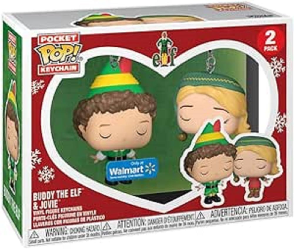 Amazon.com: Funko Pop! Keychain: Elf - Buddy & Jovie 2-Pack (Walmart ...