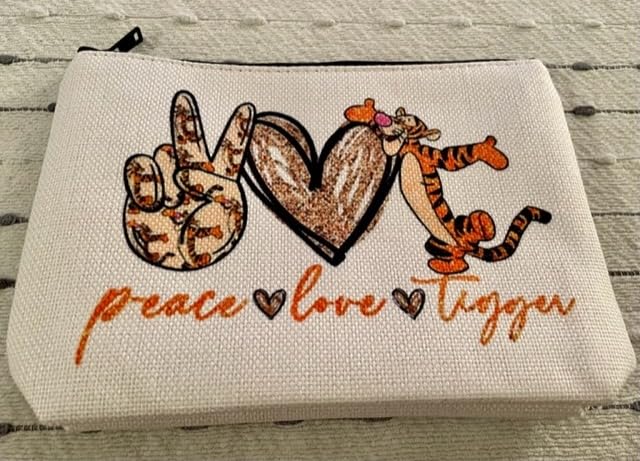 Amazon.com: WZMPA Tigger Cosmetic Bag Tigger Fans Gifts Peace Love ...