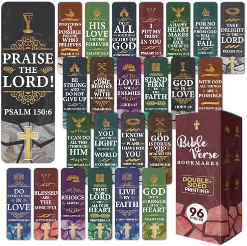 Amazon.com: Glenmal 24 Pcs Inspirational Wood Bookmarks Bible Verse ...