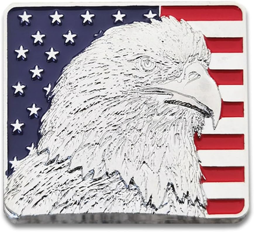 Amazon.com: American Flag Sticker Badge Bald Eagles Metal Car Stickers ...