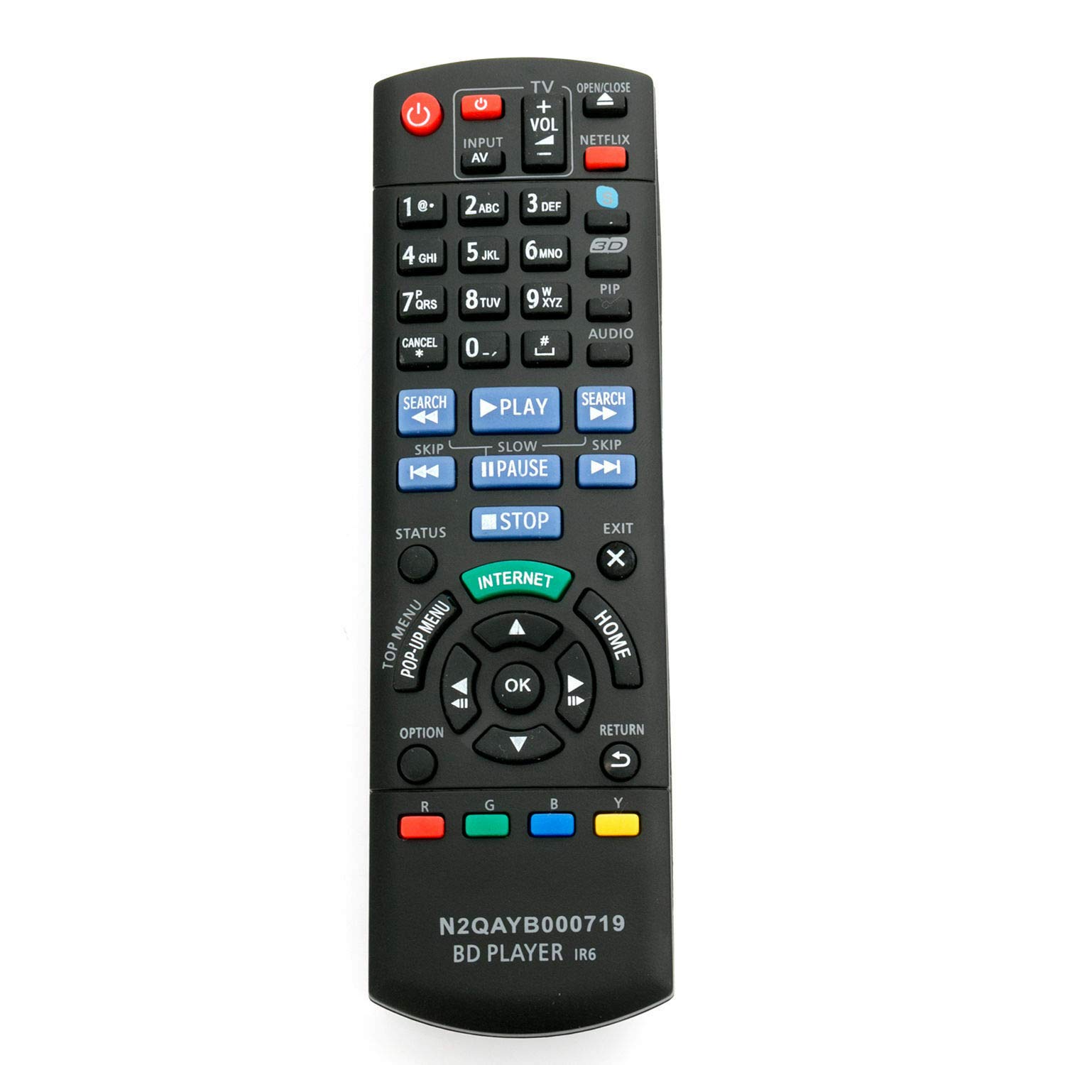 Amazon.com: N2QAYB000719 Remote Control for Panasonic Blu-ray Disc ...