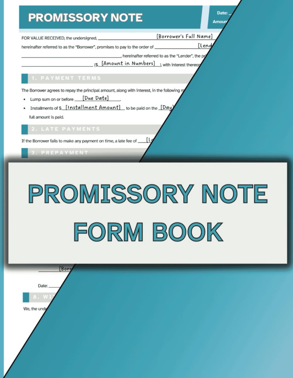 Amazon.com: Promissory Note Form Book: 80 Single-Sided Loan Agreement ...