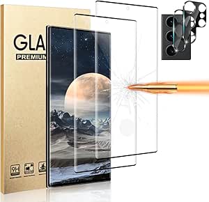 Amazon.com: Geviaho [2+2 Pack Galaxy S23 Ultra Screen Protector and Camera Lens Protector ...