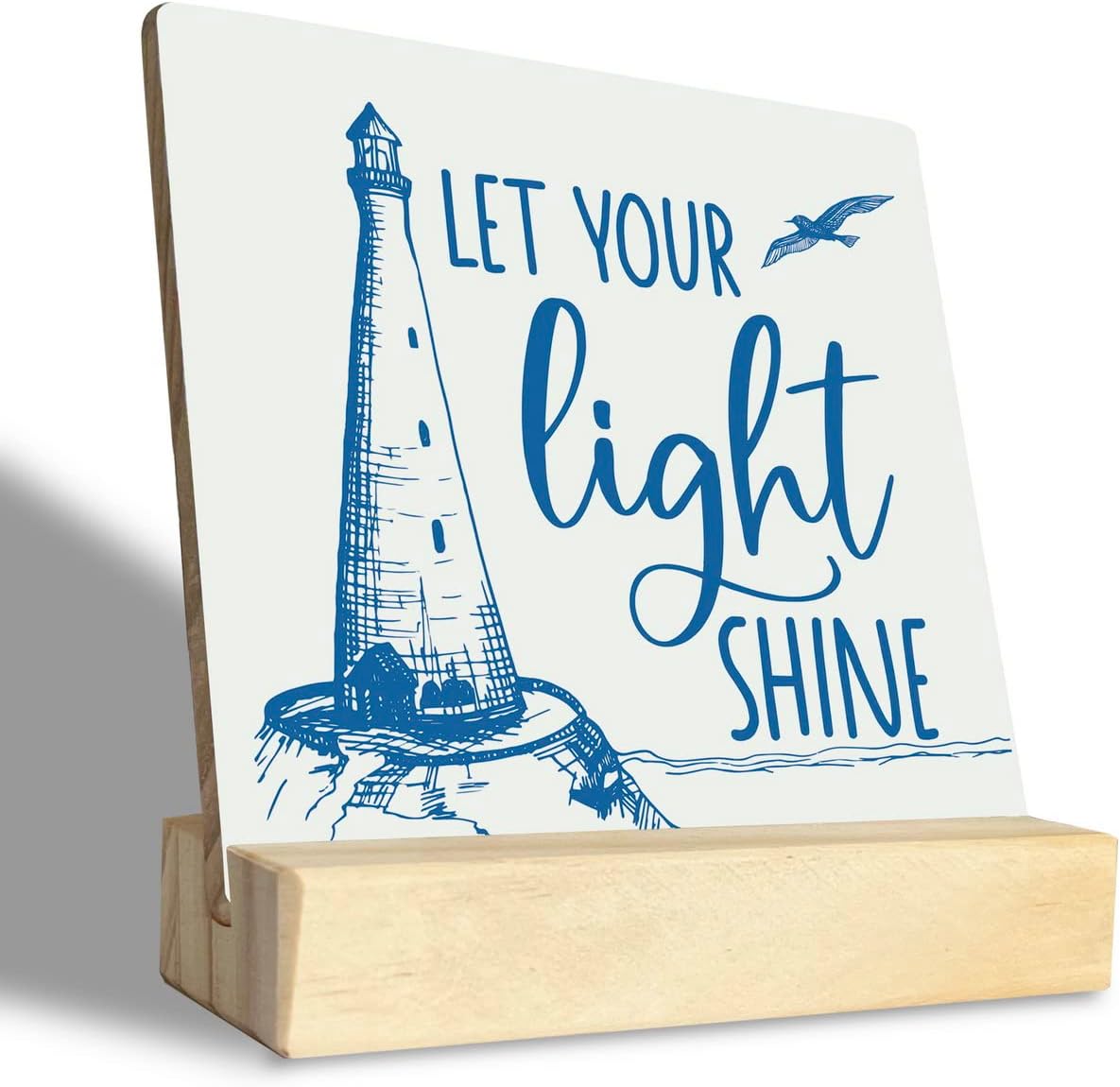 Amazon.com : Light House Wooden Table Sign, Let Your Light Shine ...