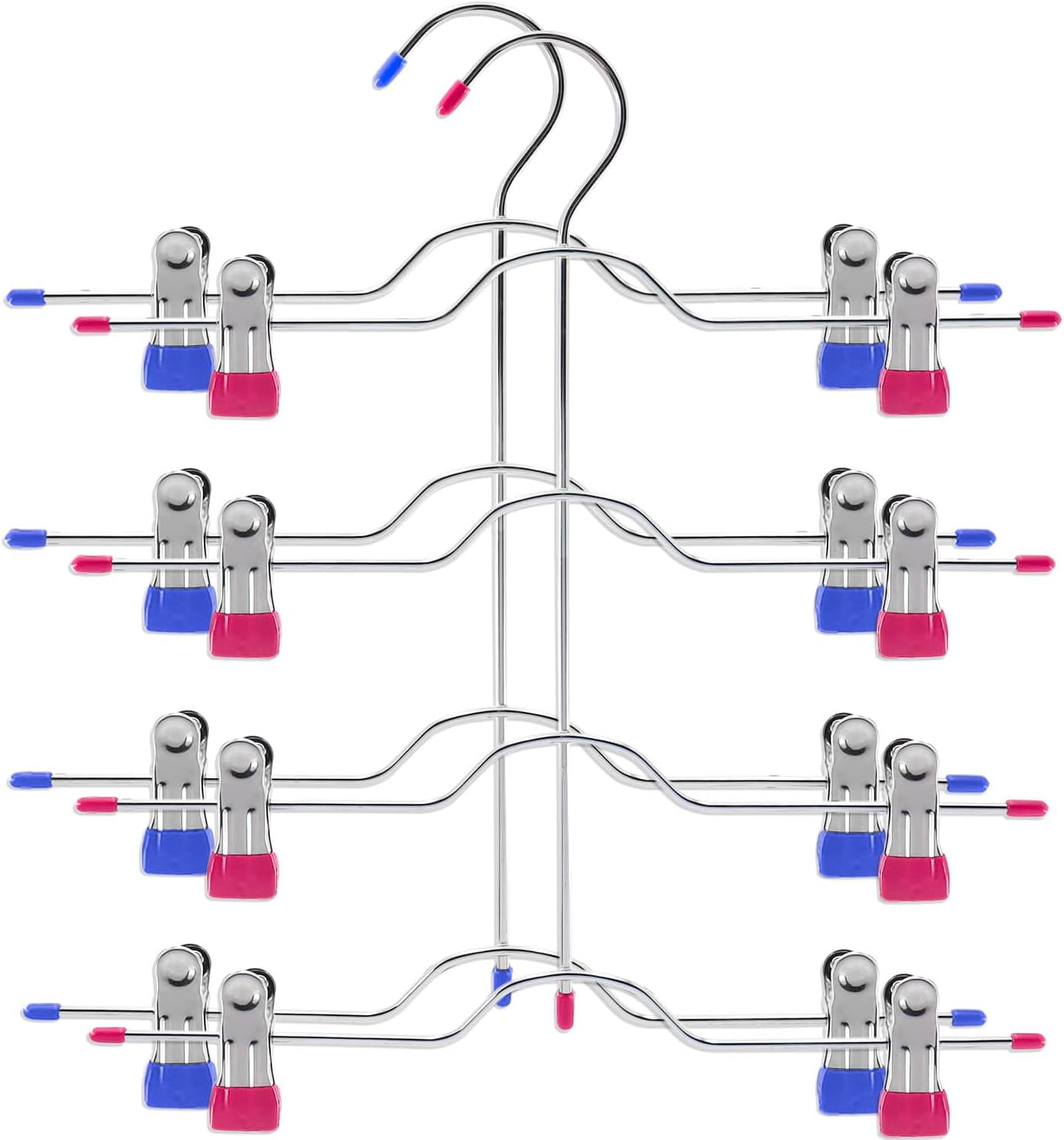Amazon.com: 4 Tier Skirt Hangers Space Saving,Metal,Non Slip Closet ...