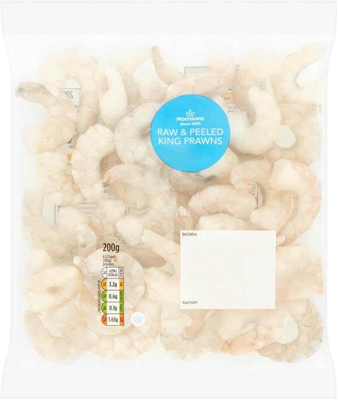 Morrisons Raw & Peeled King Prawns, 200g (Frozen) : Amazon.co.uk: Grocery