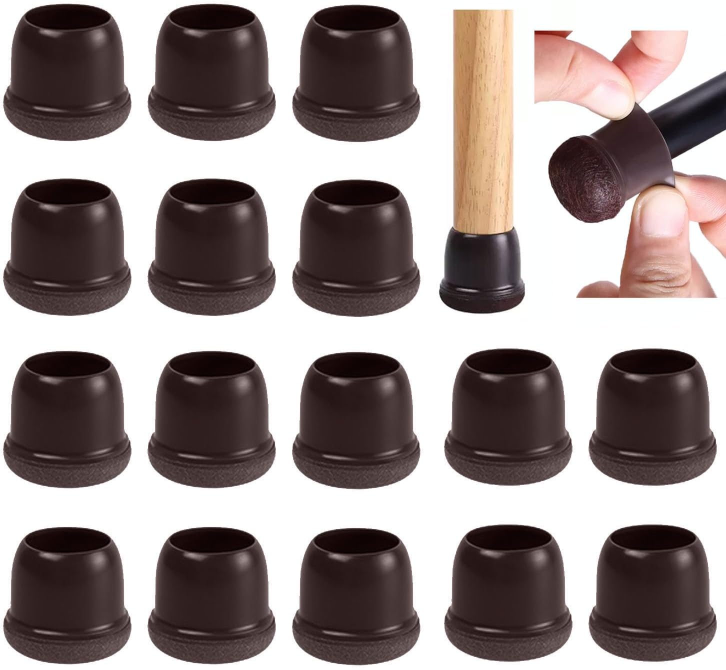 16 Pack Silicone Chair Leg Floor Protector for Hardwood Floors, Round ...