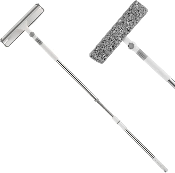 BIOGEX,Long Handle Window Cleaner with Squeegee, 2 in 1 Window Squeegee ...