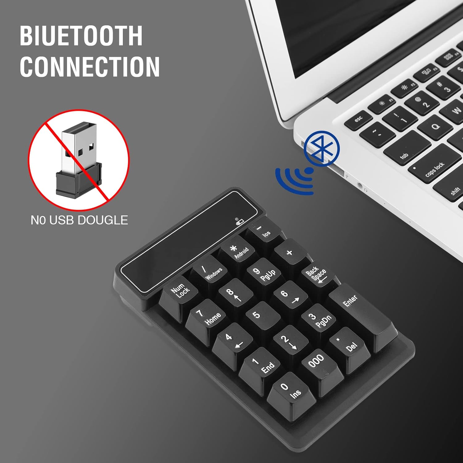 Buy cimetech Bluetooth Numeric Keypad, Wireless 19-Keys Number pad ...