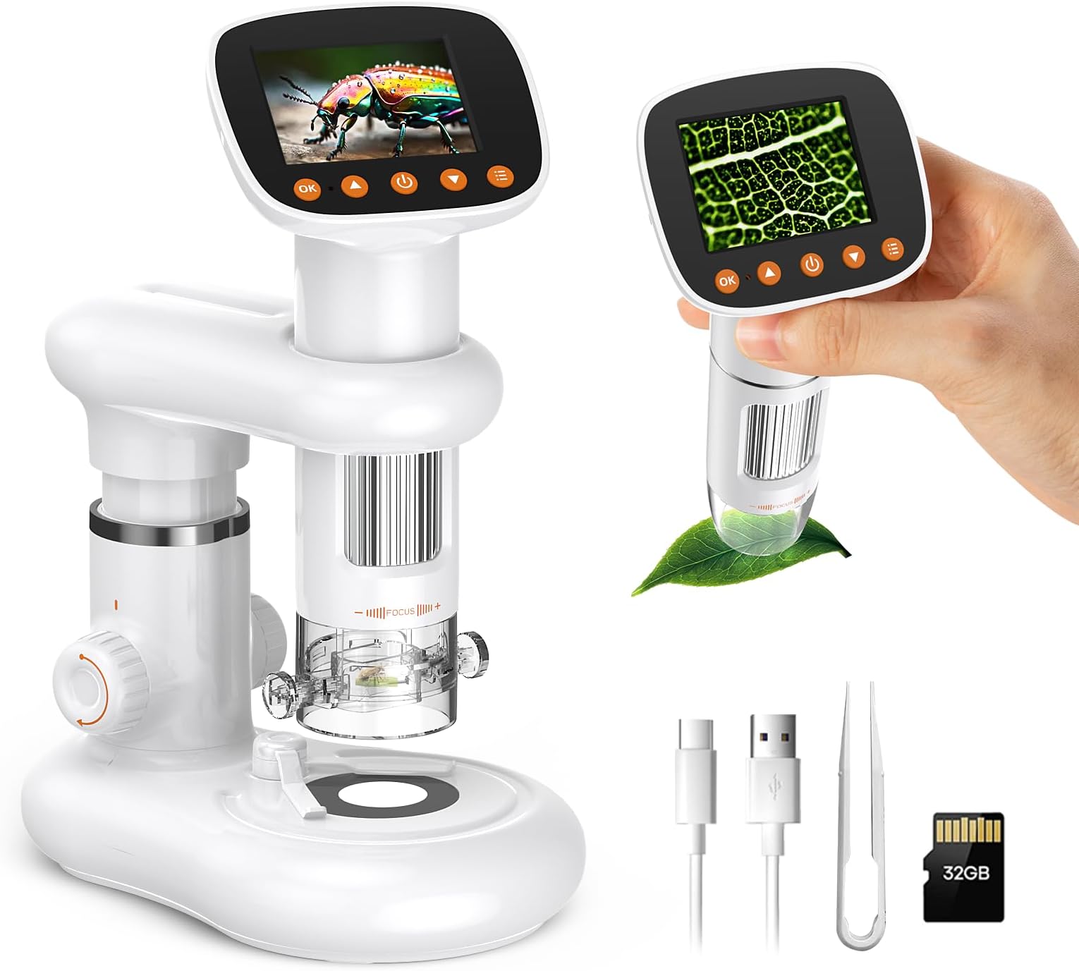 Amazon.com : Kids Microscope for Ages 8-12, Handheld Digital Microscope ...