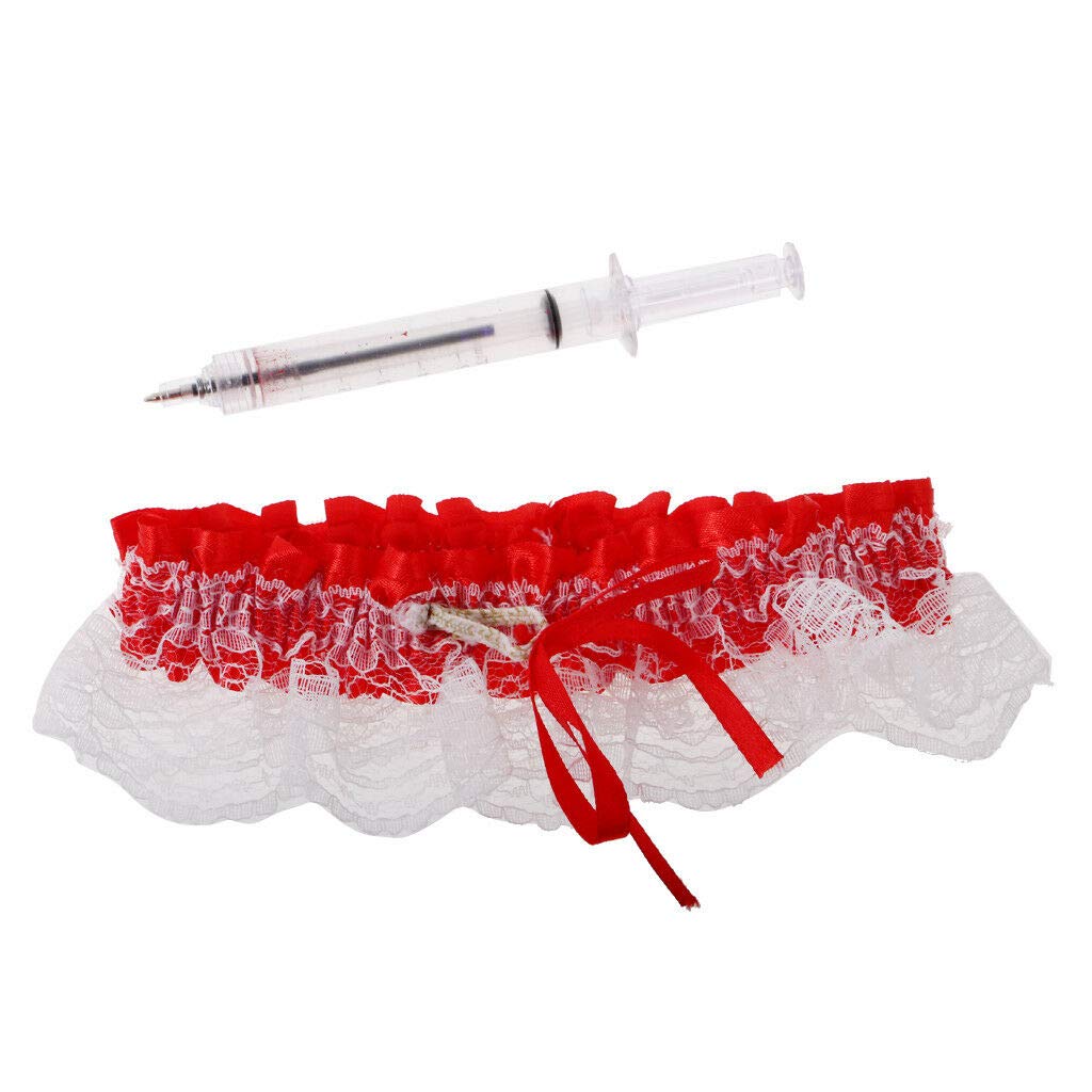 Hospital Honey Nurse Costume Accessory Lace Garter &Syringe Pen Fancy ...