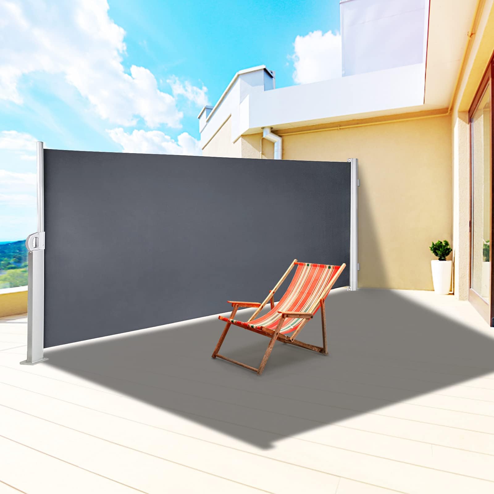 Amazon.com : vidaXL Retractable Side Awning, Folding Privacy Screen ...