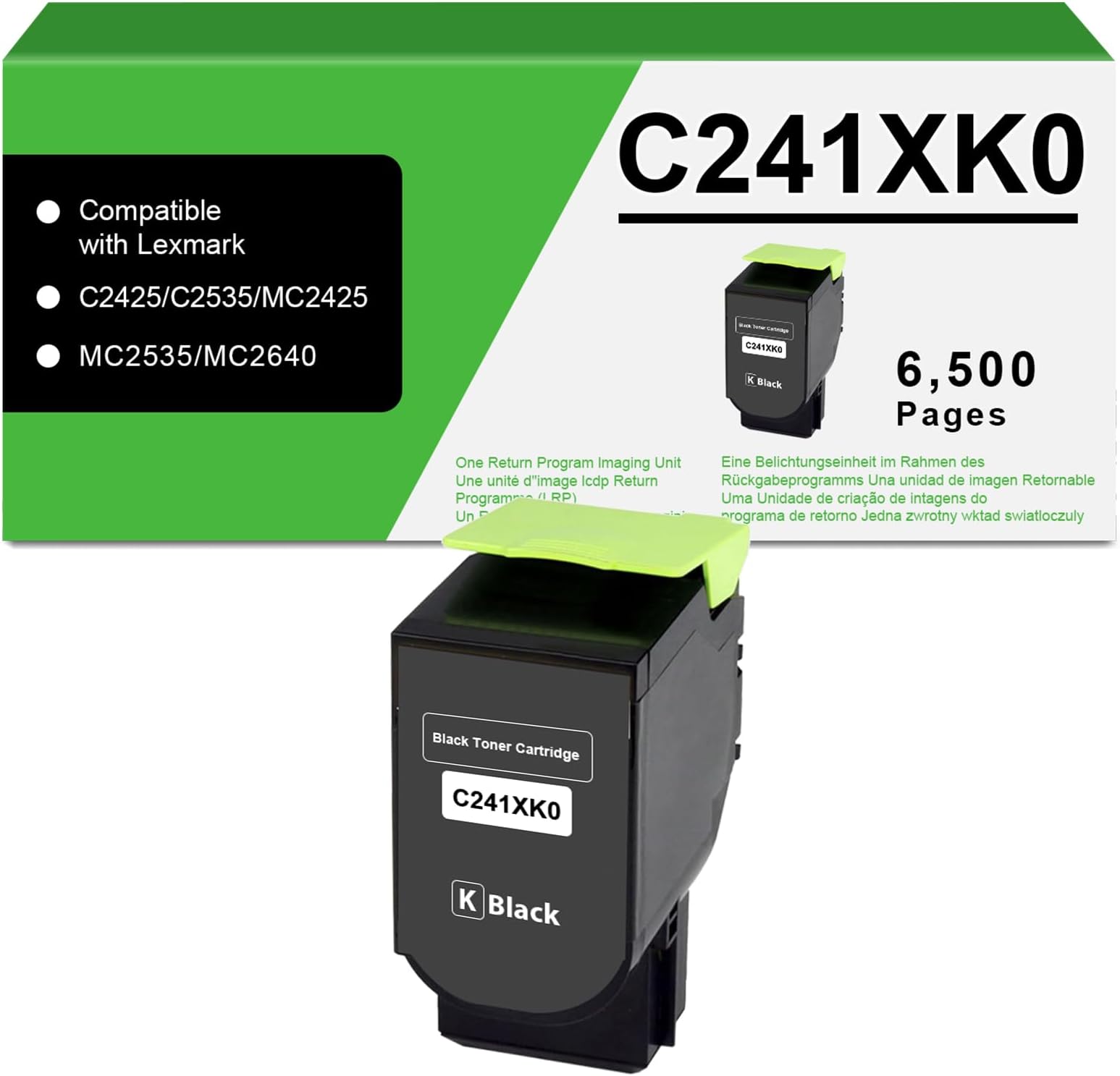 Amazon.com: Lexmark C241XK0 Black Extra High Yield Return Program ...