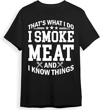 Amazon.com: BBQ Grill T-Shirt I Smoke Meat BBQ Smoker Grill Gift T ...