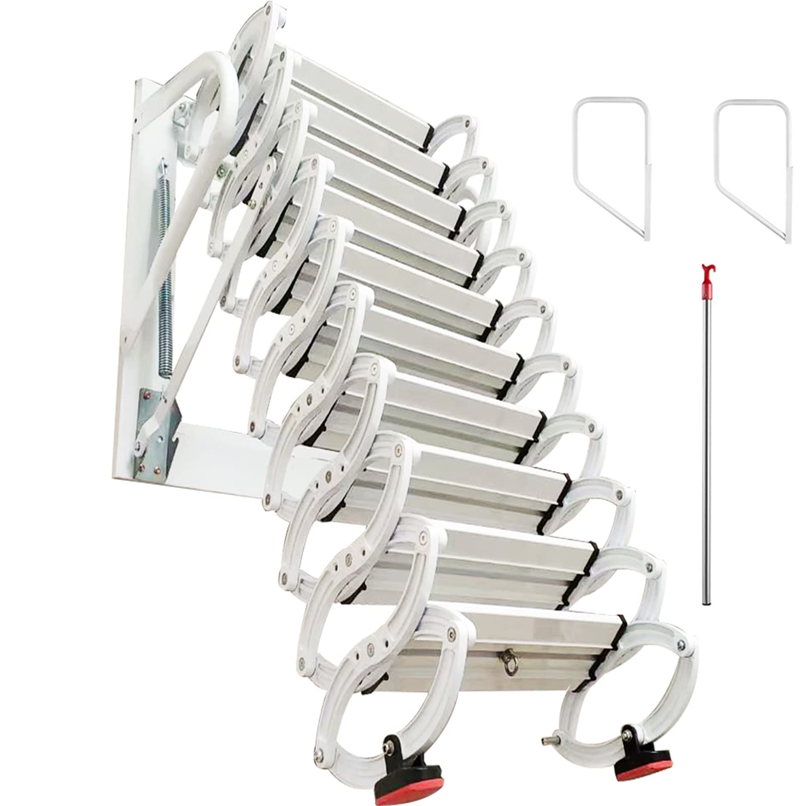 Buy TECHTONGDA Attic Ladder Steps Pull Down 14 Steps Attic Stairs ...