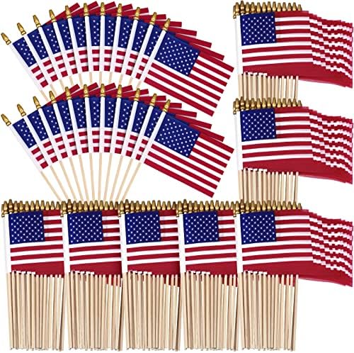 Amazon.com : Shimeyao 400 Pieces American Flag on Sticker 5 x 8 Inch ...