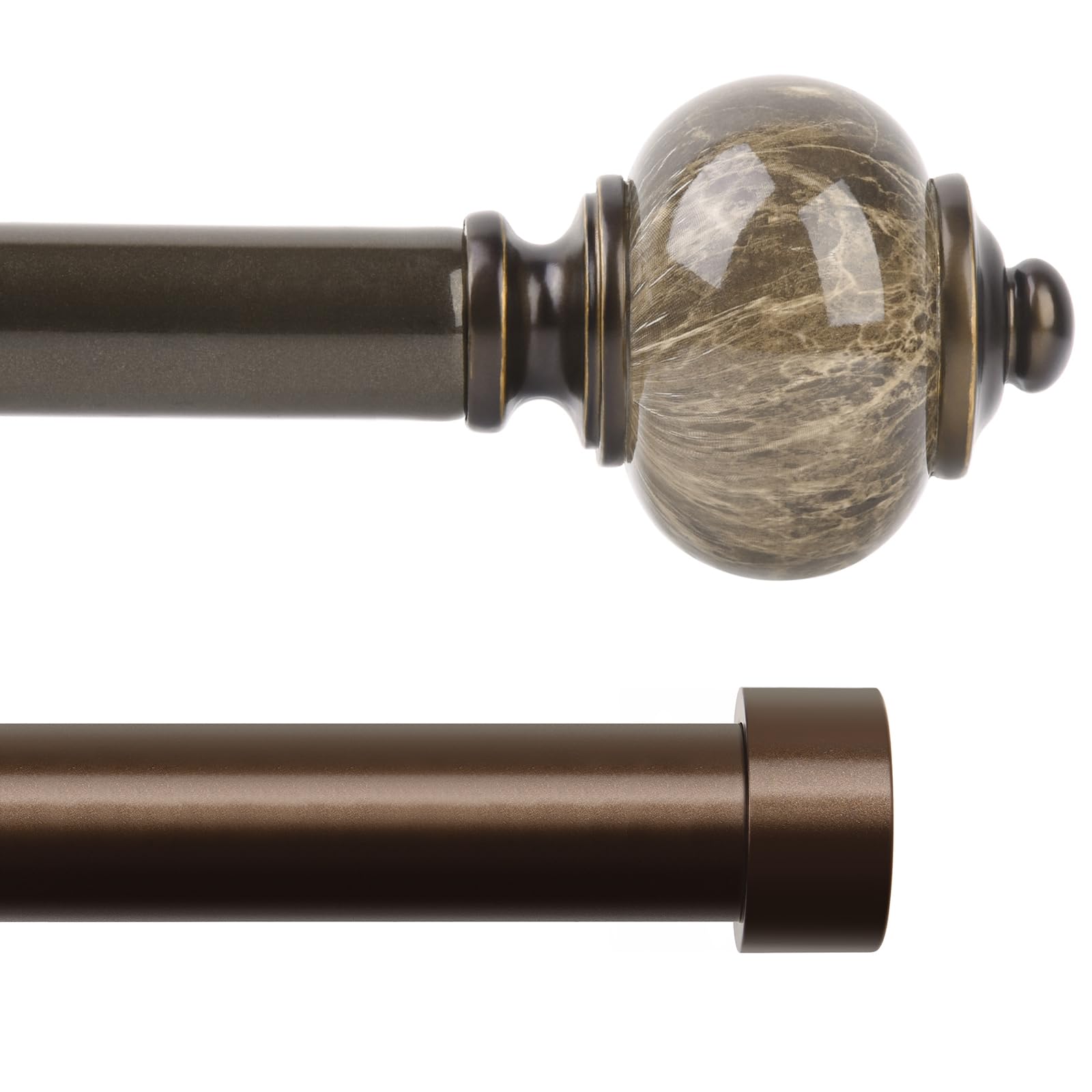 Amazon.com: KAMANINA Bundle of 32 to 58 inches Curtain Rods, Marble End ...