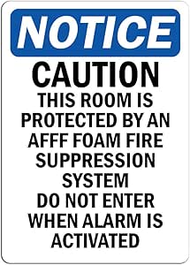 Amazon.com : Notice - Caution This Room is Protected by an Afff Sign ...
