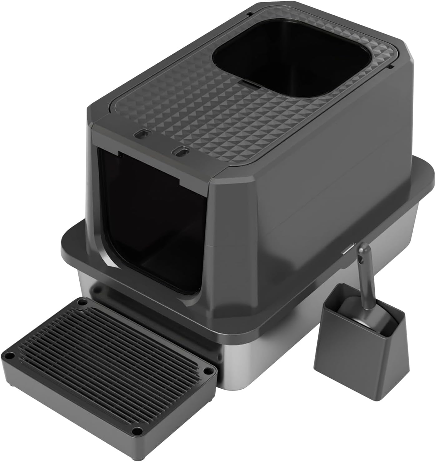 Amazon.com: RIZZARI Enclosed Cat Litter Box: Large Stainless Steel Anti ...