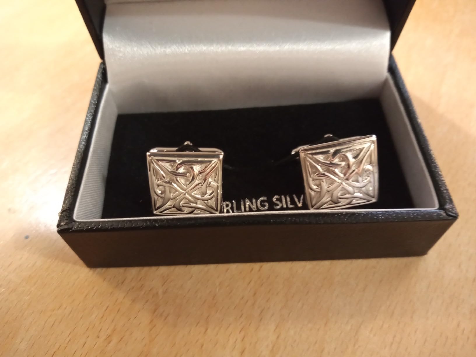 Alexander Castle 925 Sterling Silver Celtic Cufflinks for Men - Square ...