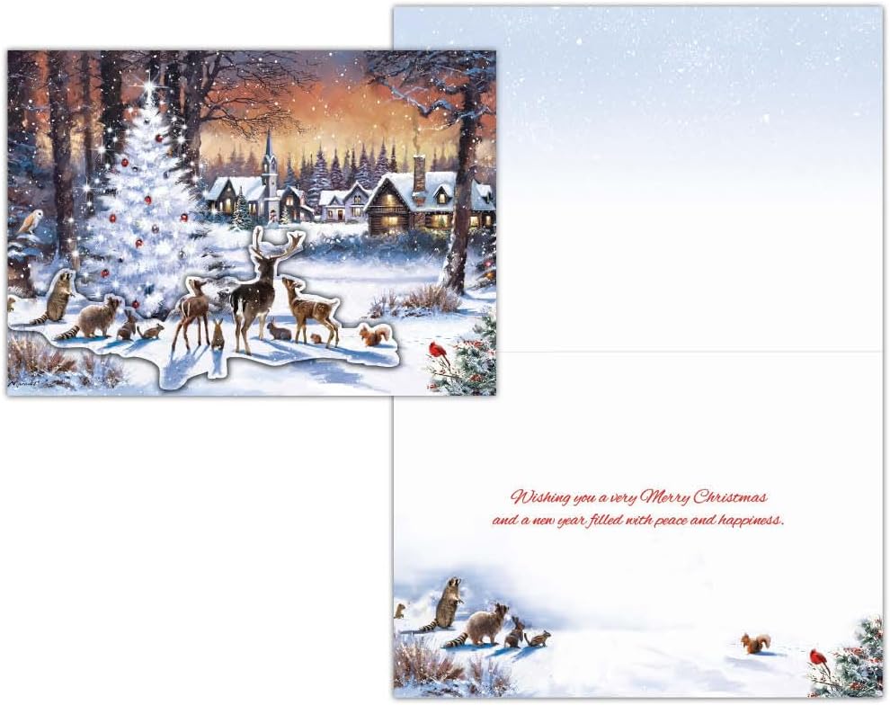 Amazon.com : Crown Point Graphics Christmas Woods 15 Boxed Winter ...