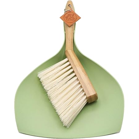 Amazon.com: Mini Dustpan and Brush Set Wood Small Metal Dust Pan ...