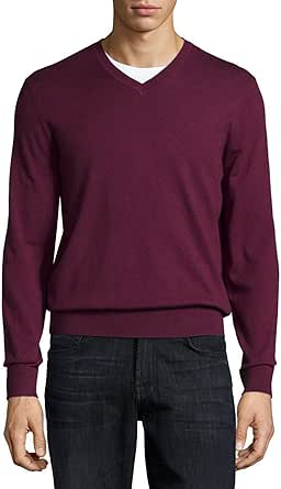 Apt 9 Mens Merino Wool Blend V-Neck Sweater Brick Red (Small) at Amazon ...
