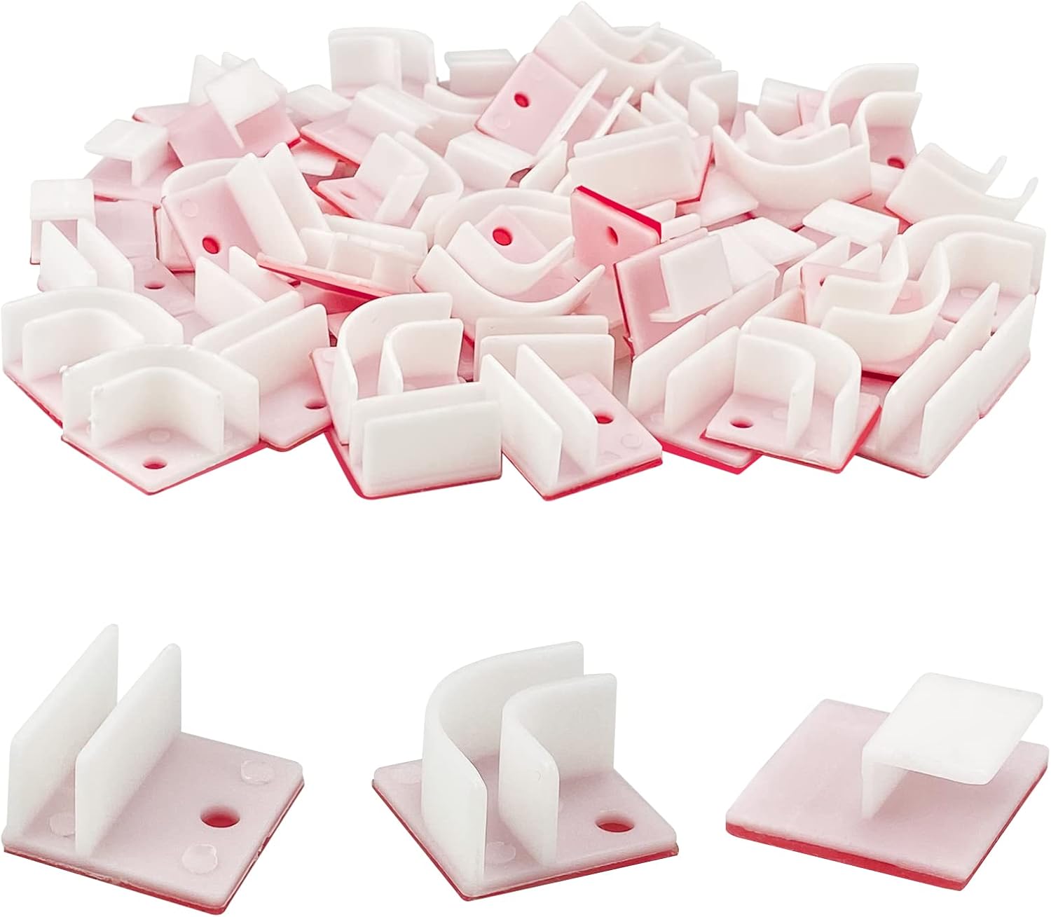 60pcs Self-Adhesive LED Light Clip Strip Light Holder Card Line Buckle ...