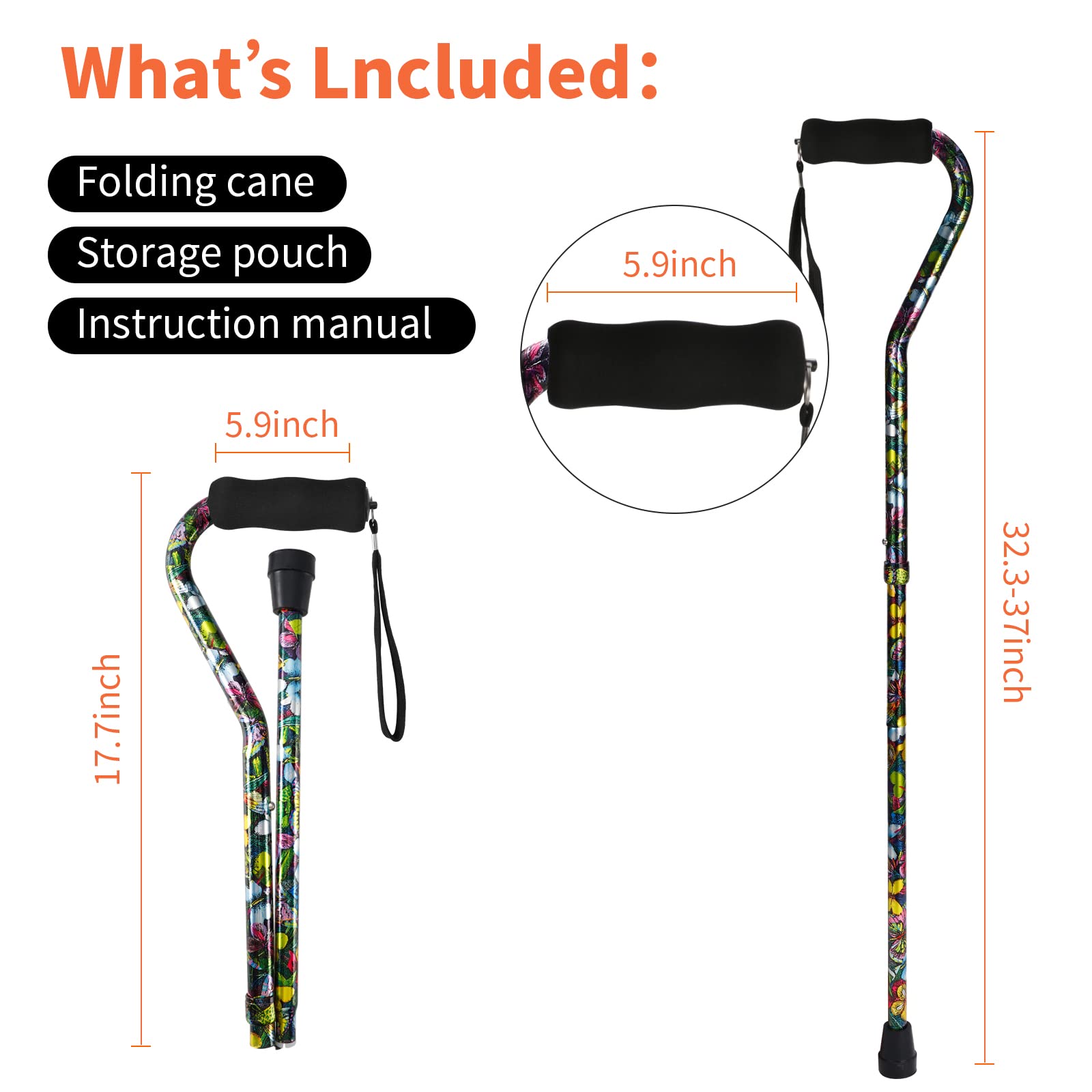 Snapklik.com : YOKABOZE Canes For Women & Men, Folding Cane For ...
