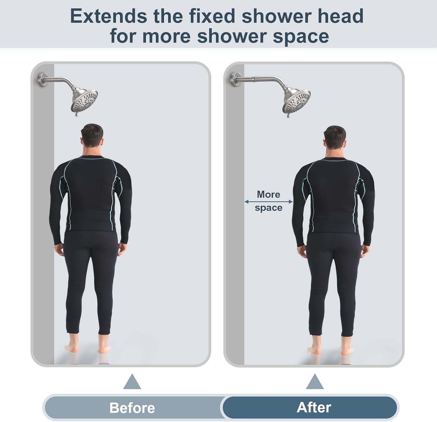 BRIGHT SHOWERS Extensor de brazo de ducha para lluvia y cabezal de ...