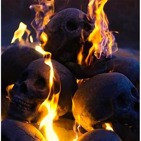 Amazon.com : 8 Pcs Ceramic Skull Charcoal for Fire Pit - Refractory ...
